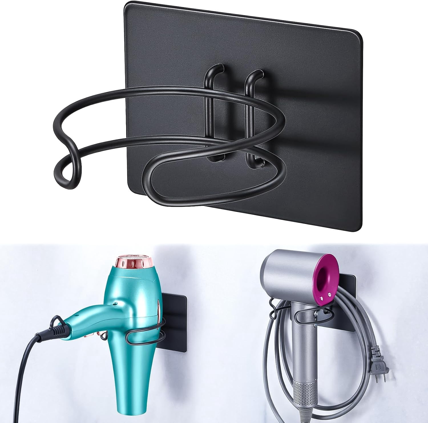 Blow Dryer Holder Wall Mounted, Hair Dryer Holder Stand for Most Hair ...
