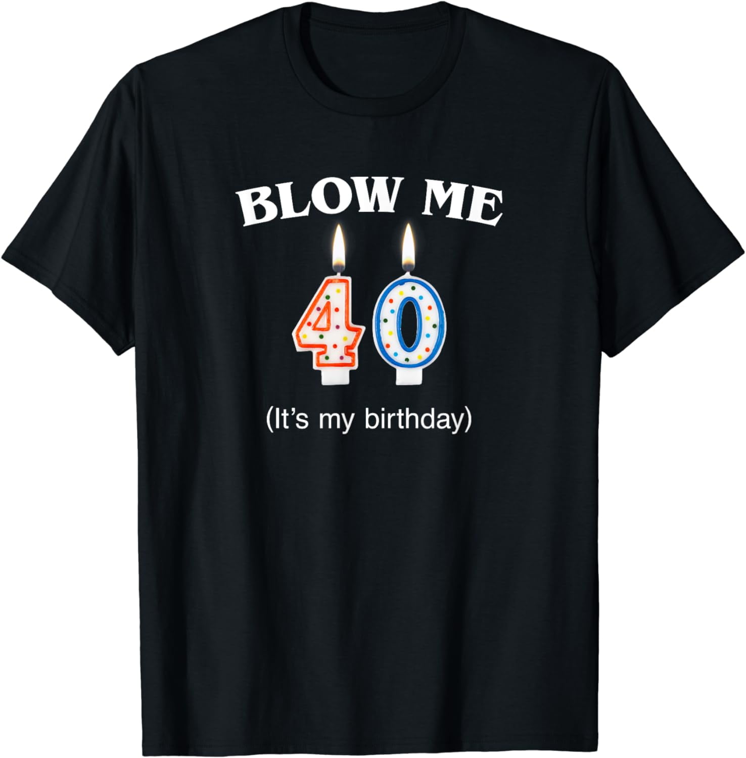 Blow Me It's My 40th Birthday Funny Birthday Candle T-Shirt - Walmart.com