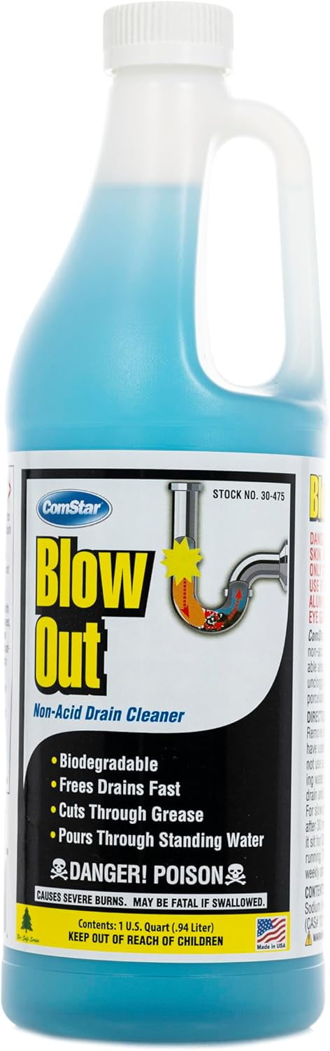 Blow Out, Non-Acid Liquid Drain Cleaner, Industrial Strength Formula ...