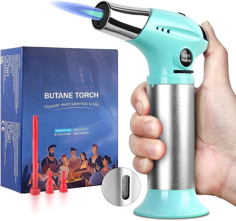 Blow Torch, Butane Torch Lighter, Refillable Creme Brulee Torch with ...