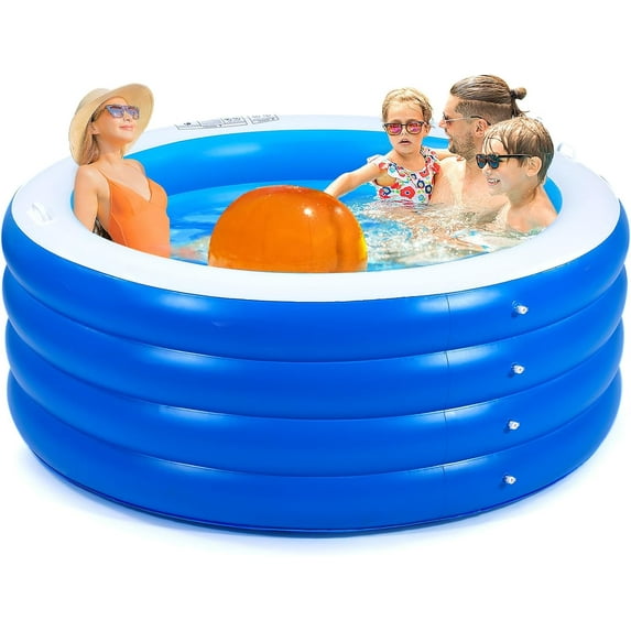 Blow Up Pool, 72" X 30" Round Inflatable Swimming Pool, Kids Pool ...