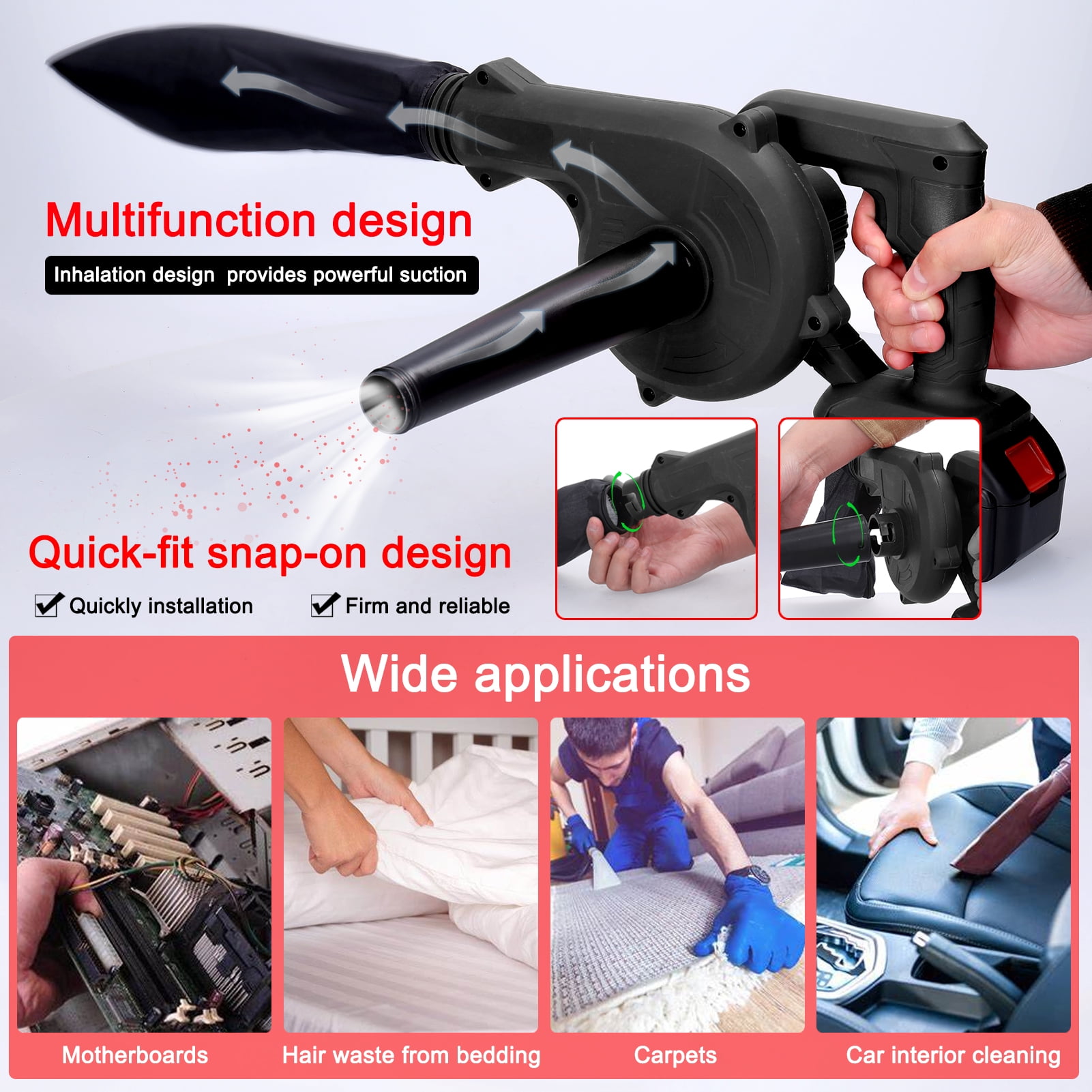 Blower, Battery Blower Battery Blower Wind Handheld Battery Removal Fan ...