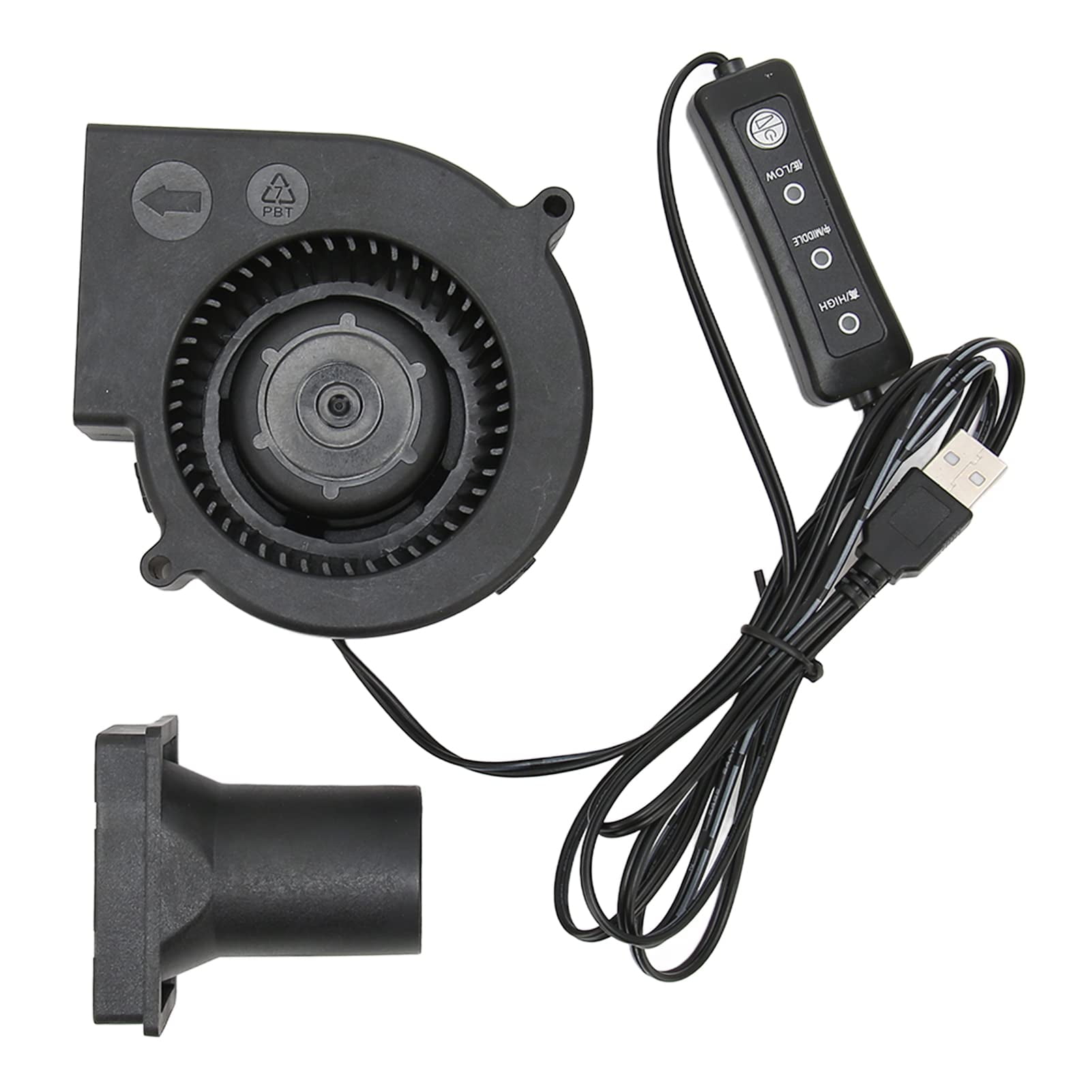 Blower Cooler, 5V DC 3800RPM USB Cooling Turbo Fan with 60mm Air Inlet ...