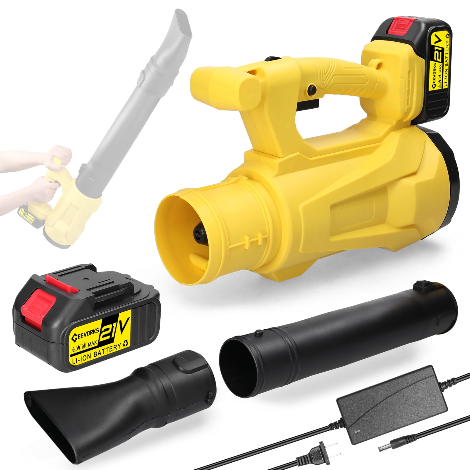 Blower,Snow Cleaner Handheld Battery Blower 6-speed Adjustable Buzhi ...