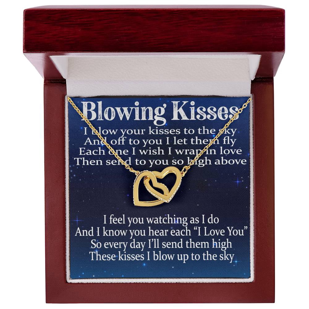 Blowing Kisses Remembrance Necklace Gift, Interlocking Hearts Necklace ...
