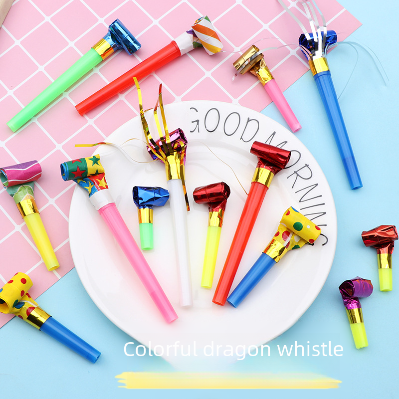 Blowing dragon whistle cheerleader birthday party long nose whistle ...