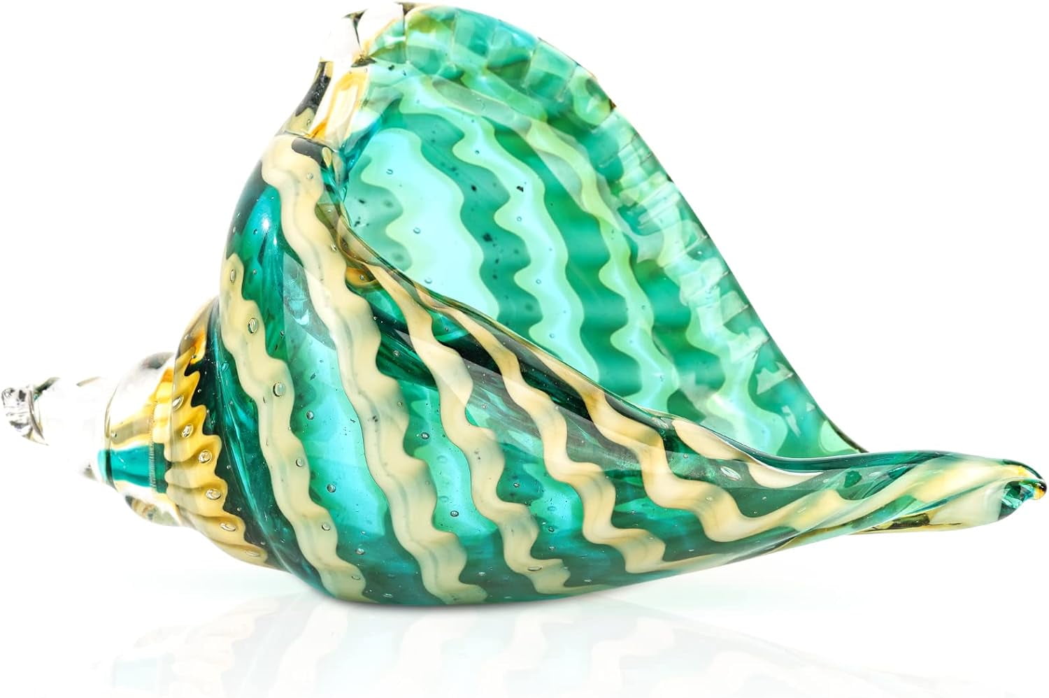 Blown Glass Conch Decorative Sculpture, Modern Glass Art - Conch Shell ...