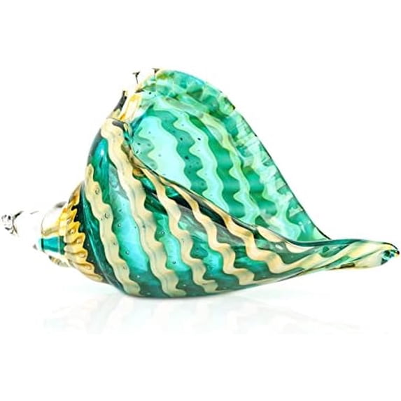 Blown Glass Conch Decorative Sculpture, Modern Glass Art - Conch Shell ...