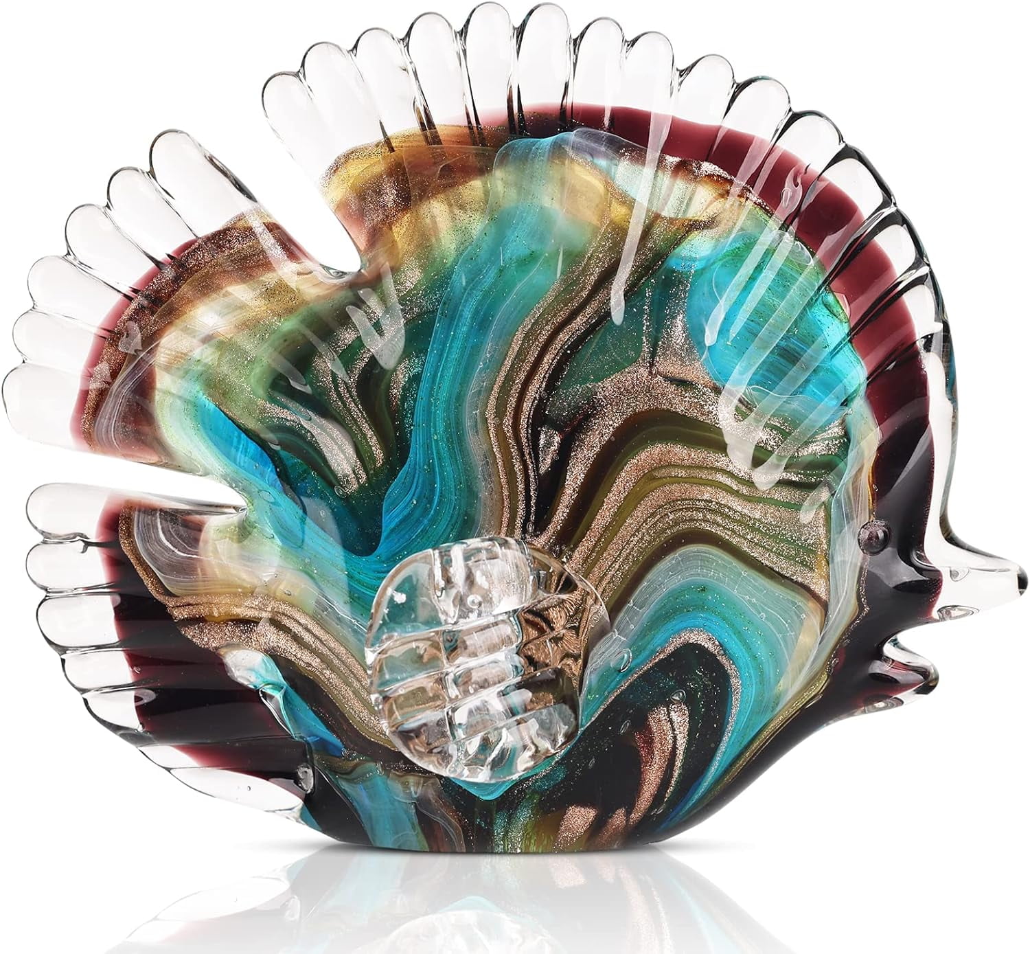 Blown Glass Fish Statues and Sculptures, Green and Glass Fish Modern ...