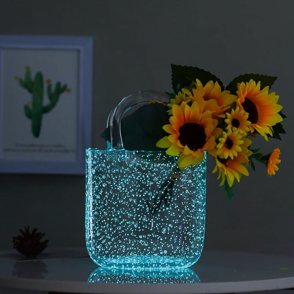 Blown Glass Luminous Handbag Vase - Unique Bubble Glass Purse Vase for ...