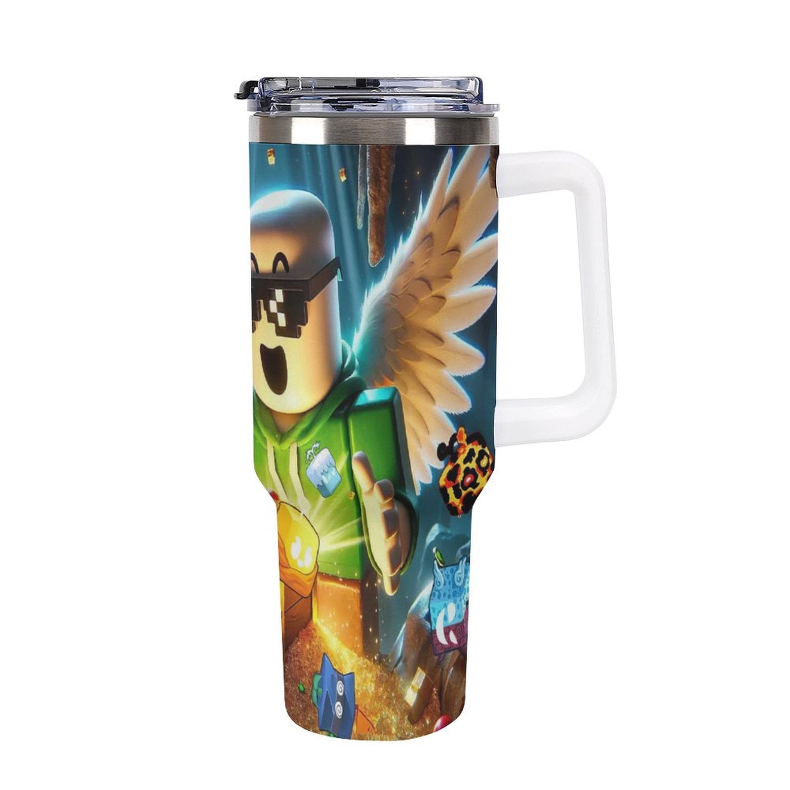 Blox Fruits 40 Oz Tumbler With Handle And Straw, Stainless Steel Vacuum ...