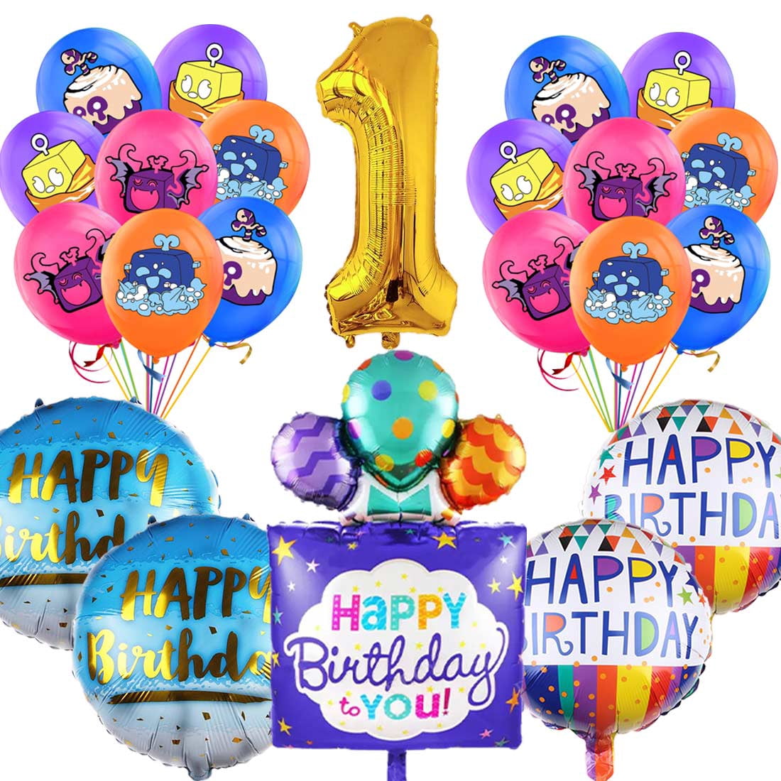 Blox Fruits Balloons Party Supplies 1st Big Number Decorations Decor ...