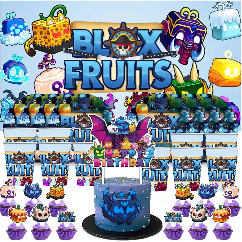 Blox Fruits Birthday Cups Party Supplies Decor Backdrop Plates Fans ...