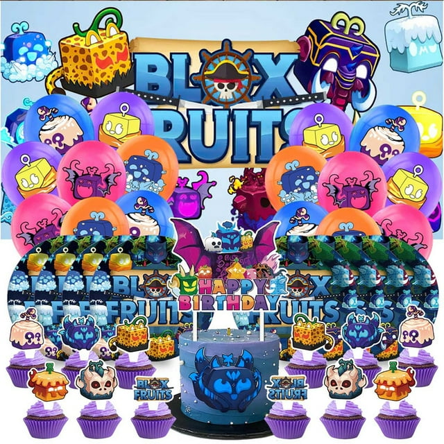 Blox Fruits Birthday Party Supplies Balloons Plates Decoration Cake ...