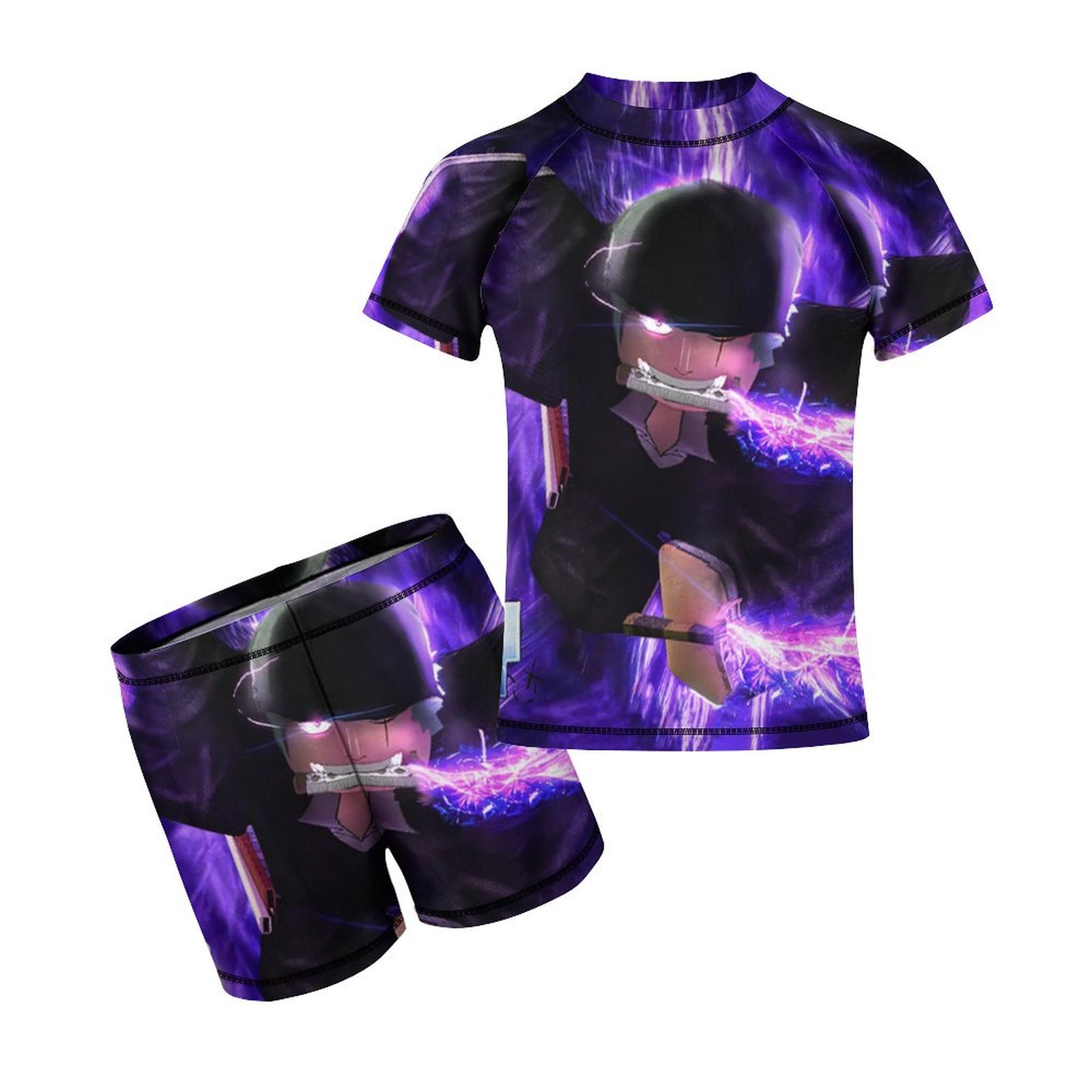 Blox Fruits Boys Two Piece Swimsuit Kids Swimwear Set Short Sleeve ...