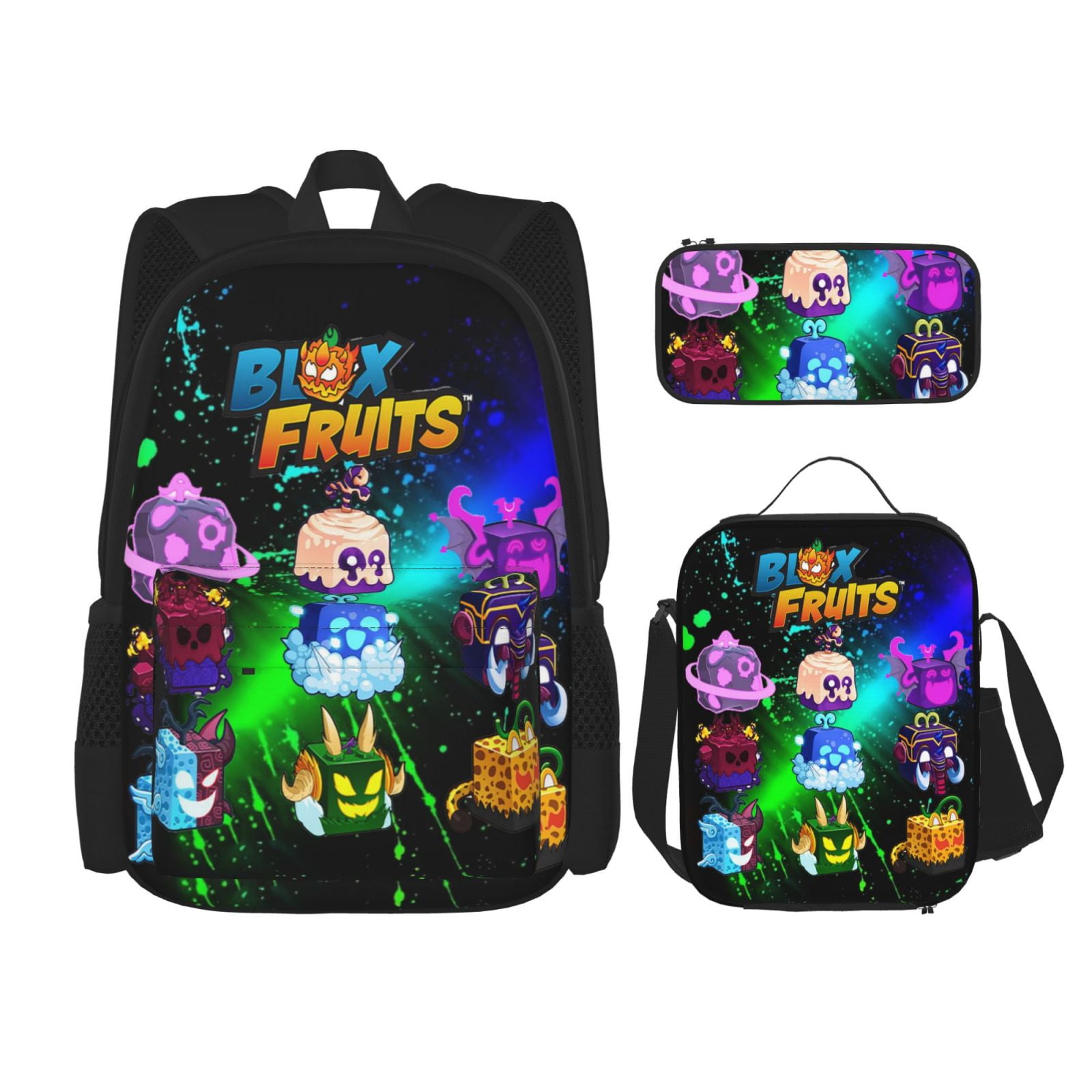 Blox Fruits Casual Backpack 3 Piece Set Daypack Lightweight Laptop Bag ...