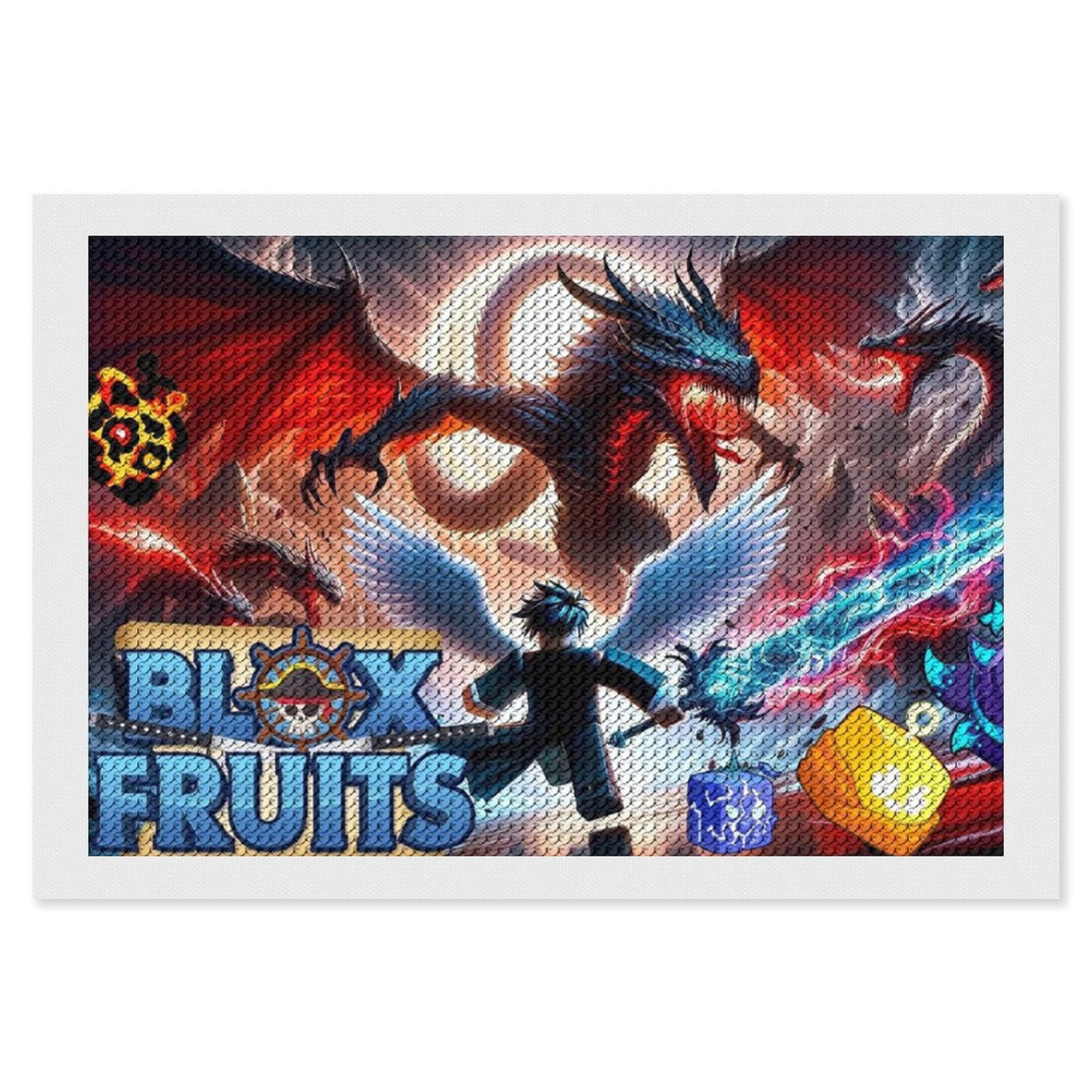 Blox Fruits Diamond Art Kits for Adults Beginners Round 5D Paint with ...