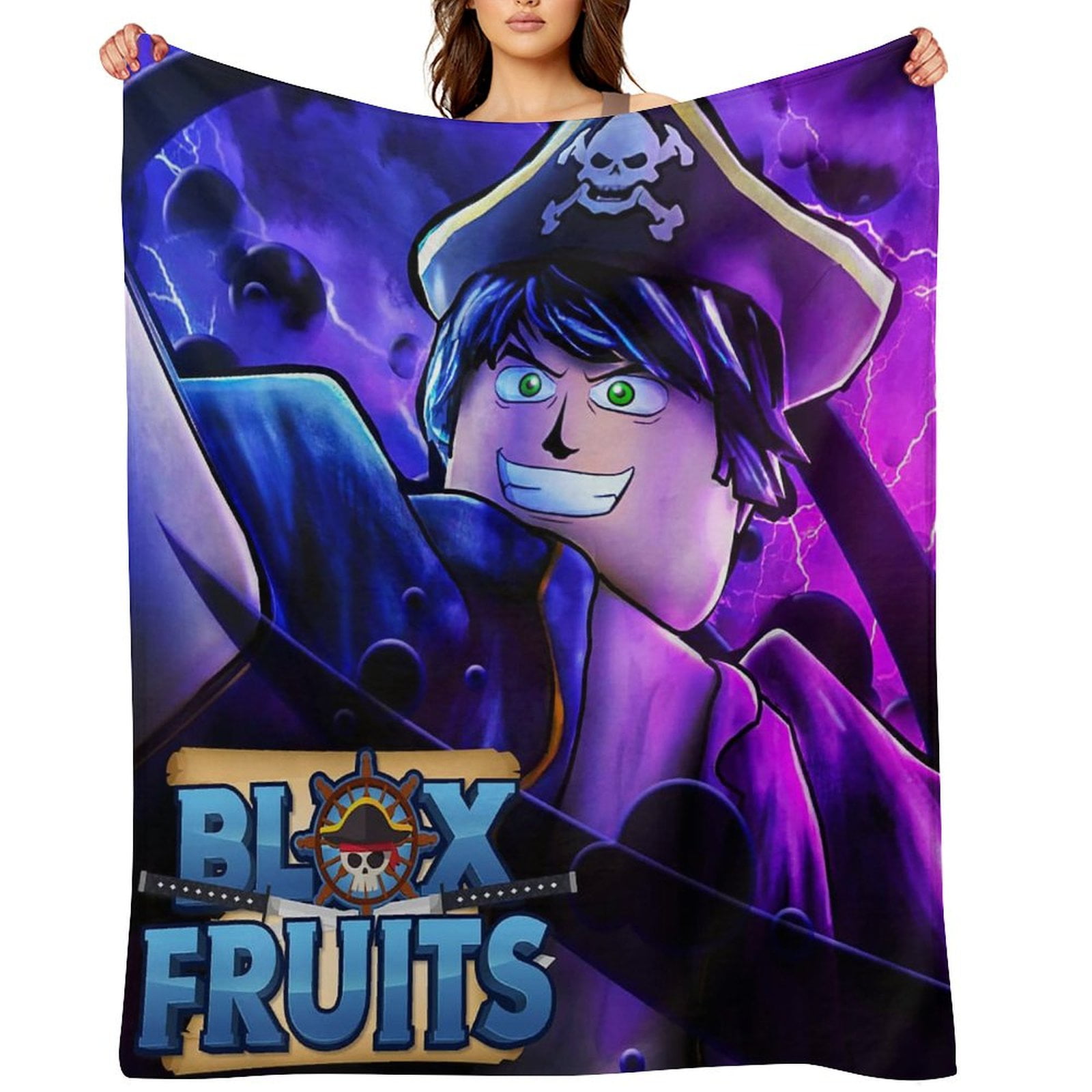 Blox Fruits Fleece Blanket Super Soft Cozy Throw Blanket 50"x60", Lightweight Fuzzy Comfy ...
