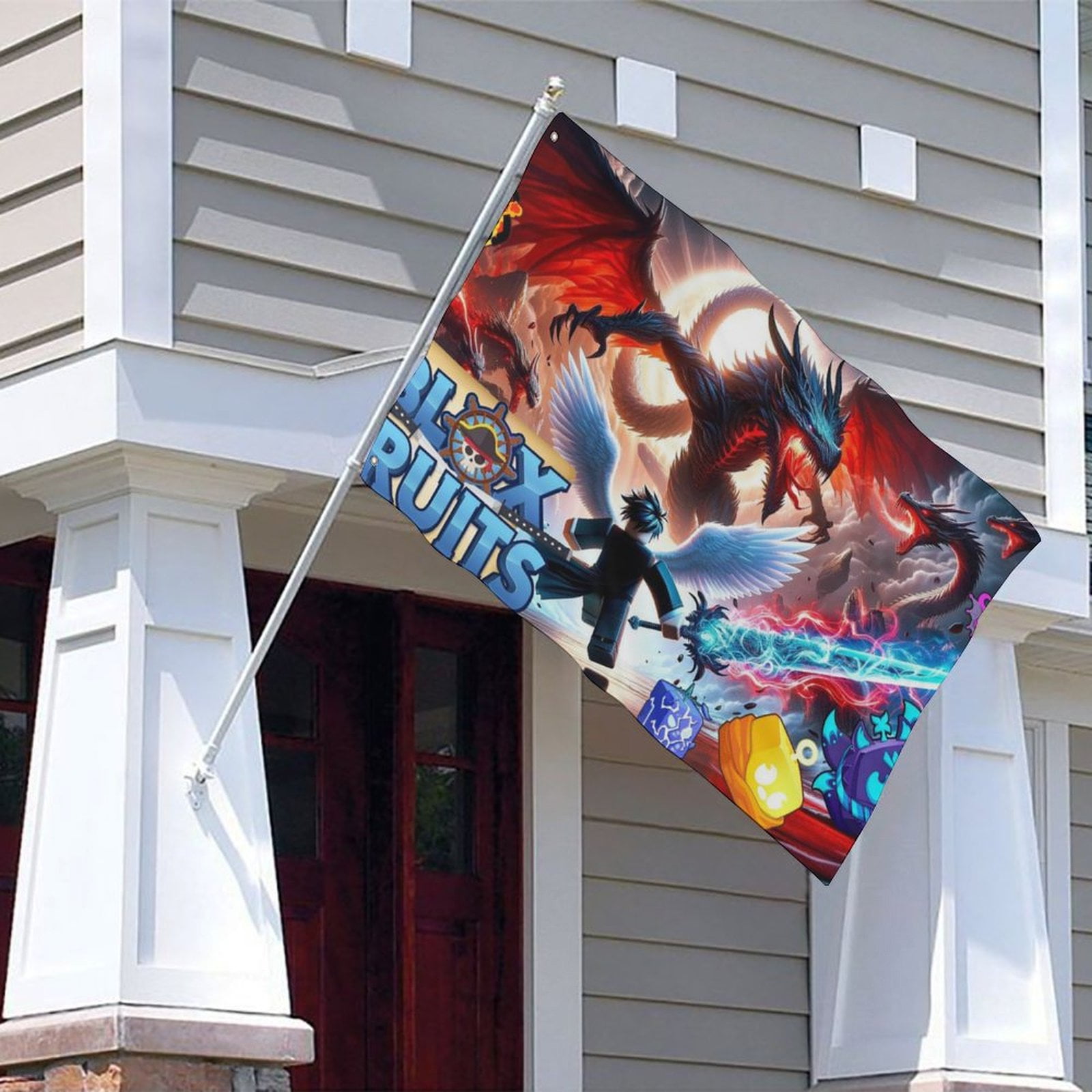 Blox Fruits Garden Banner - Double-Sided House Outdoor Flag for Yard ...