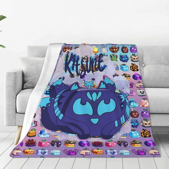 Blox Fruits Kitsune Fruit Soft Micro Fleece Blanket Throw Lightweight ...