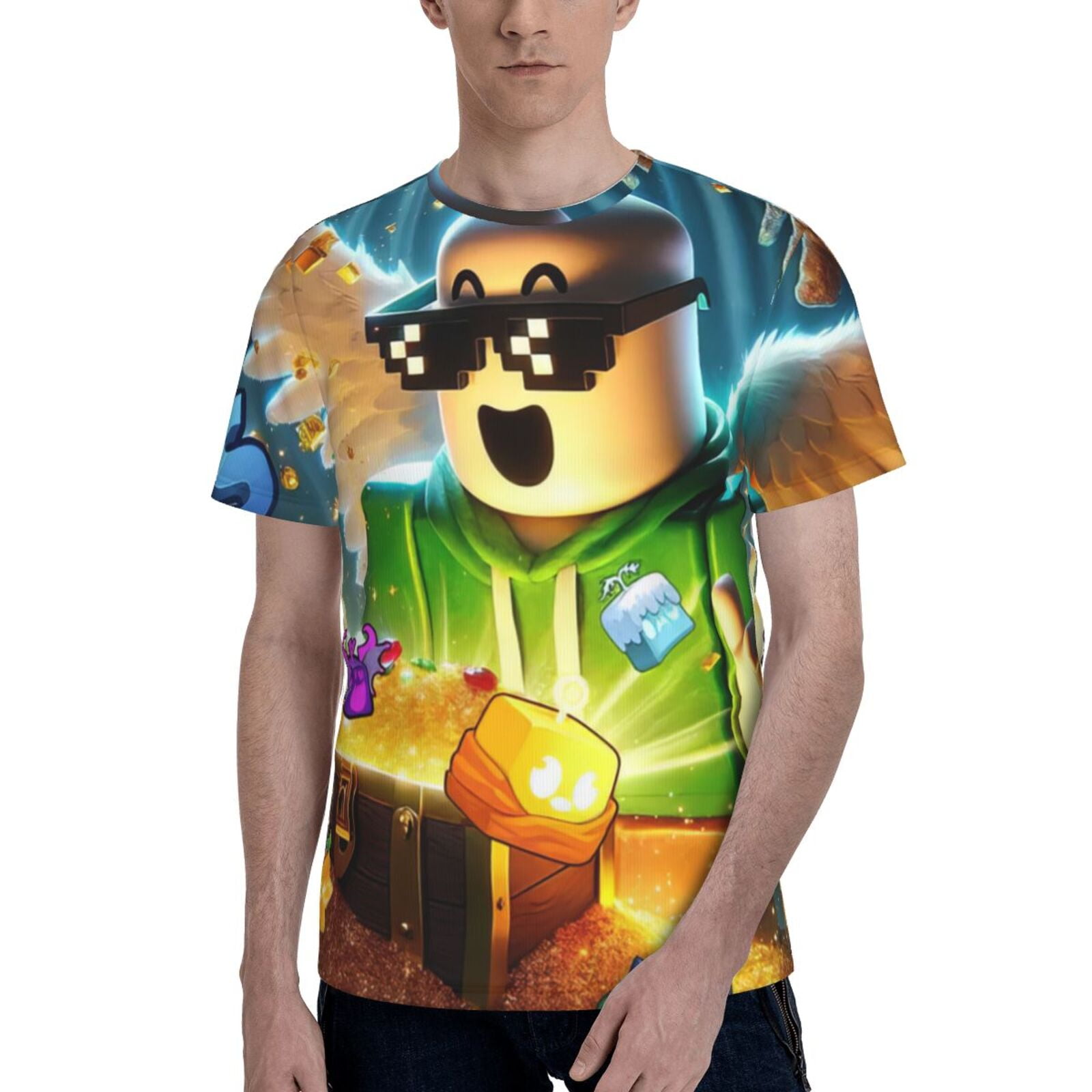 Blox Fruits Mens 3d Graphic Print Shirts Casual Short Sleeve Tee Shirts ...