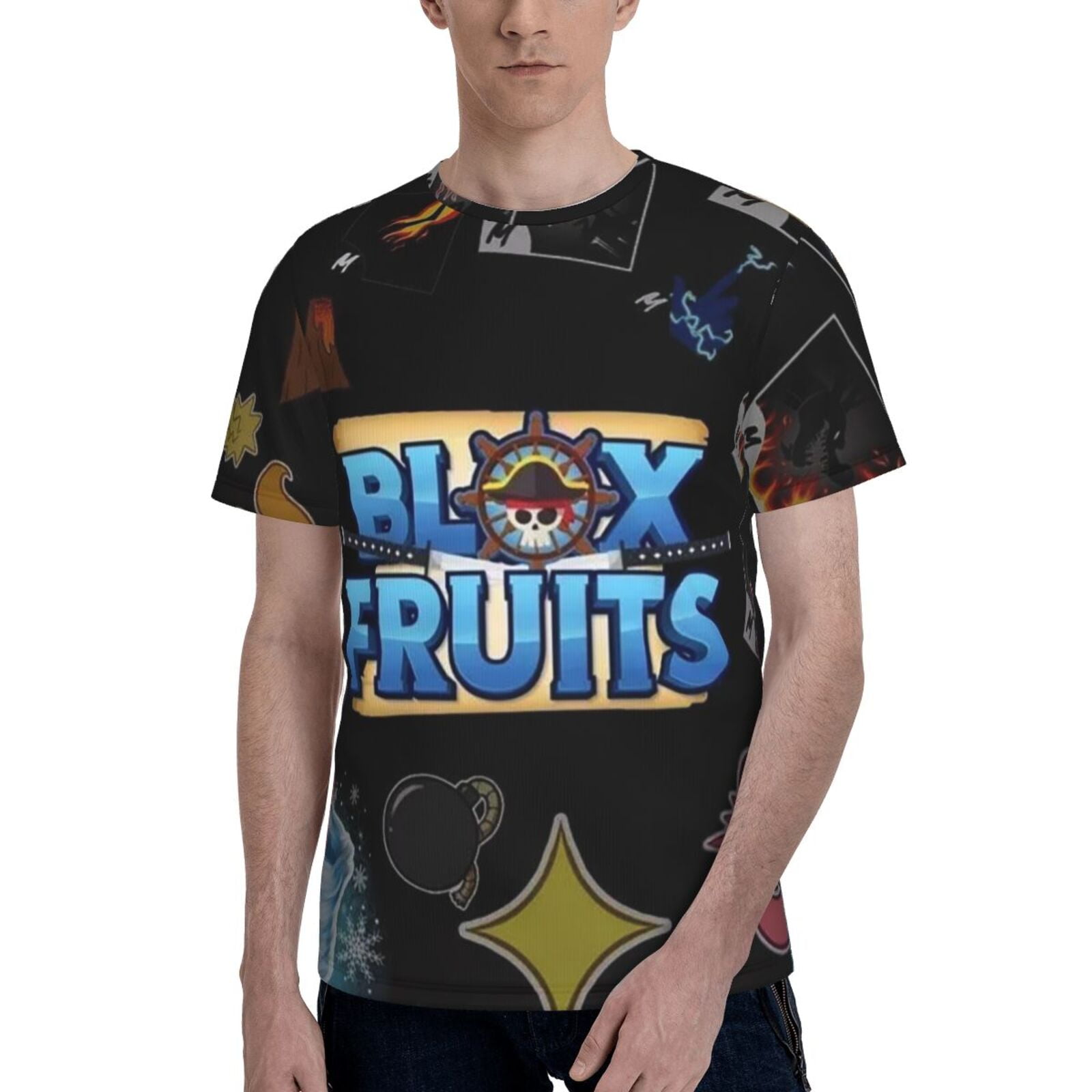 Blox Fruits Mens 3d Graphic Print Shirts Casual Short Sleeve Tee Shirts - Walmart.com