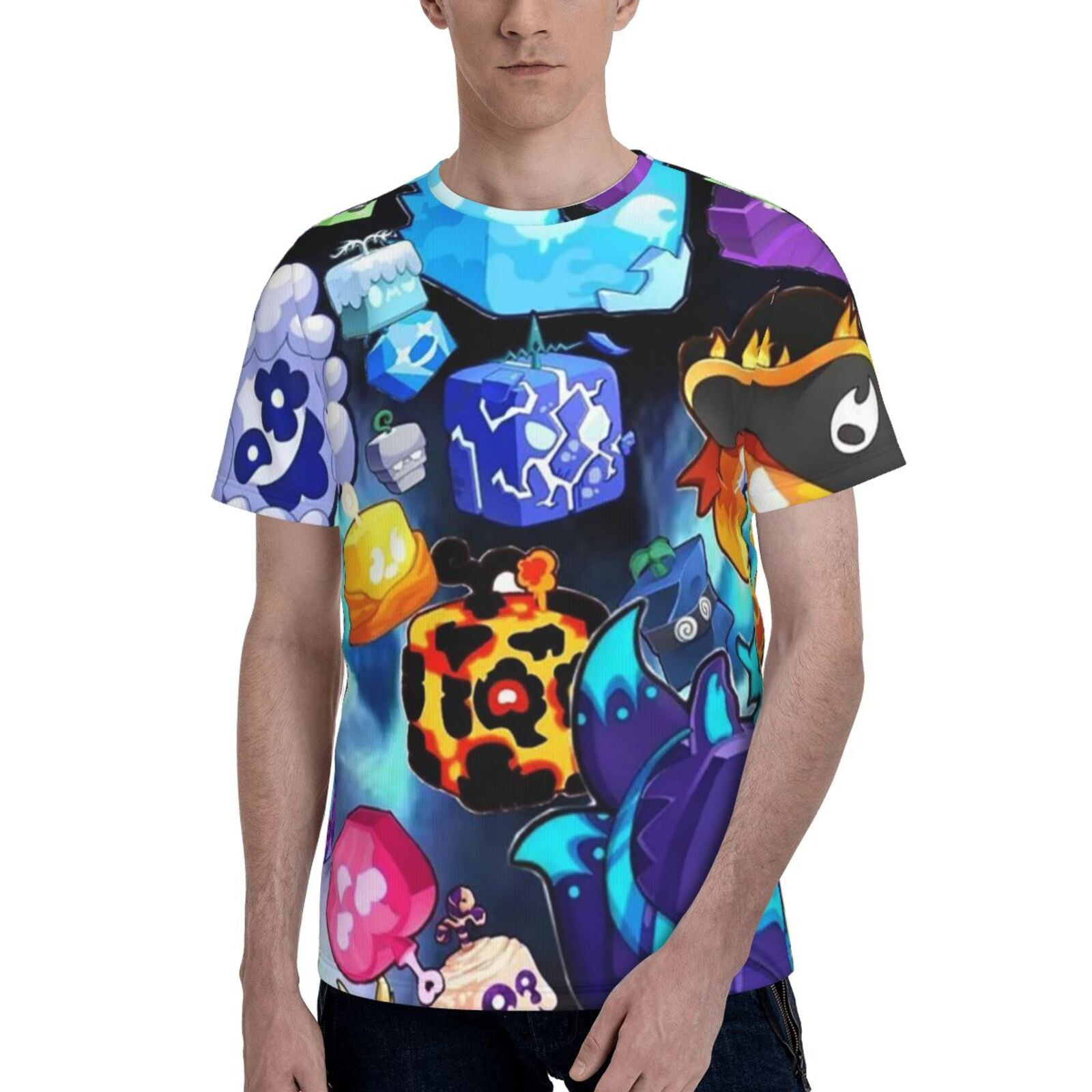 Blox Fruits Mens 3d Graphic Print Shirts Casual Short Sleeve Tee Shirts ...