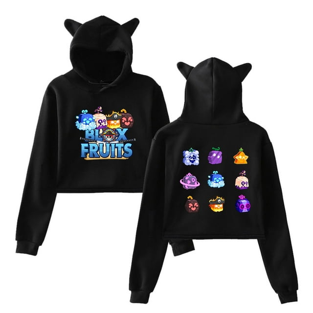 Blox Fruits Merch Hoodie Trendy Game Cartoon Logo Womens Girls Short ...
