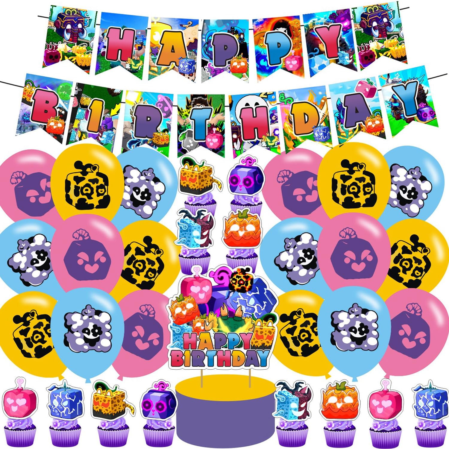 Blox Fruits Party Supplies,Blox Fruits Game Party Decorations Includes ...