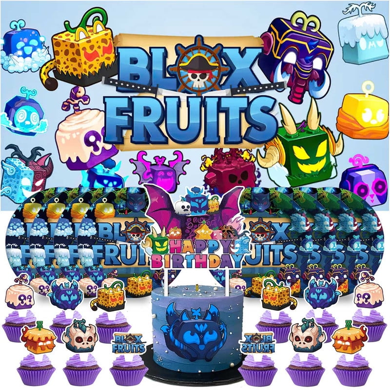 Blox Fruits Party Supplies Decor Decorations Plates Backdrop Background ...