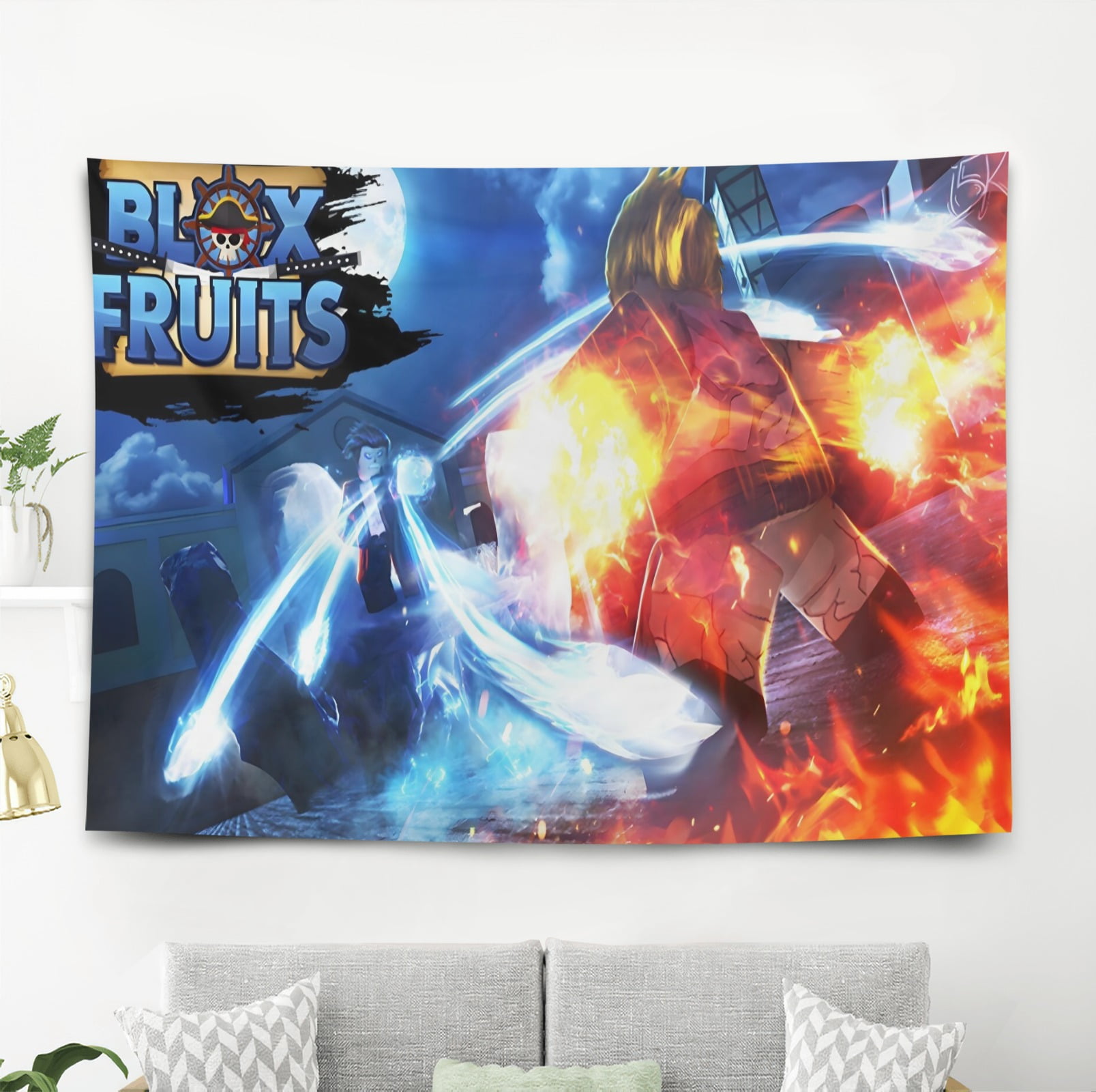 Blox Fruits-Theme Anti-pilling Tapestry Gift Wall Hanging Backdrop for ...