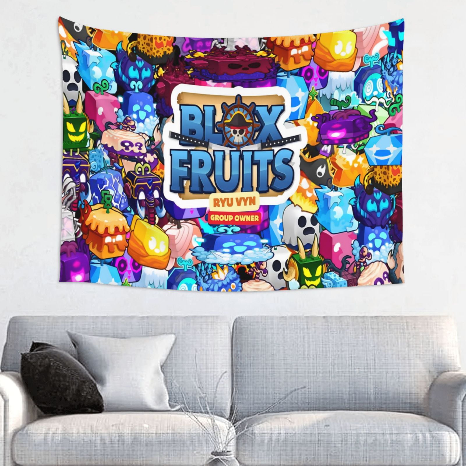 Blox Fruits Wall Tapestry Cartoon Poster for Bedroom Aesthetics Funny ...