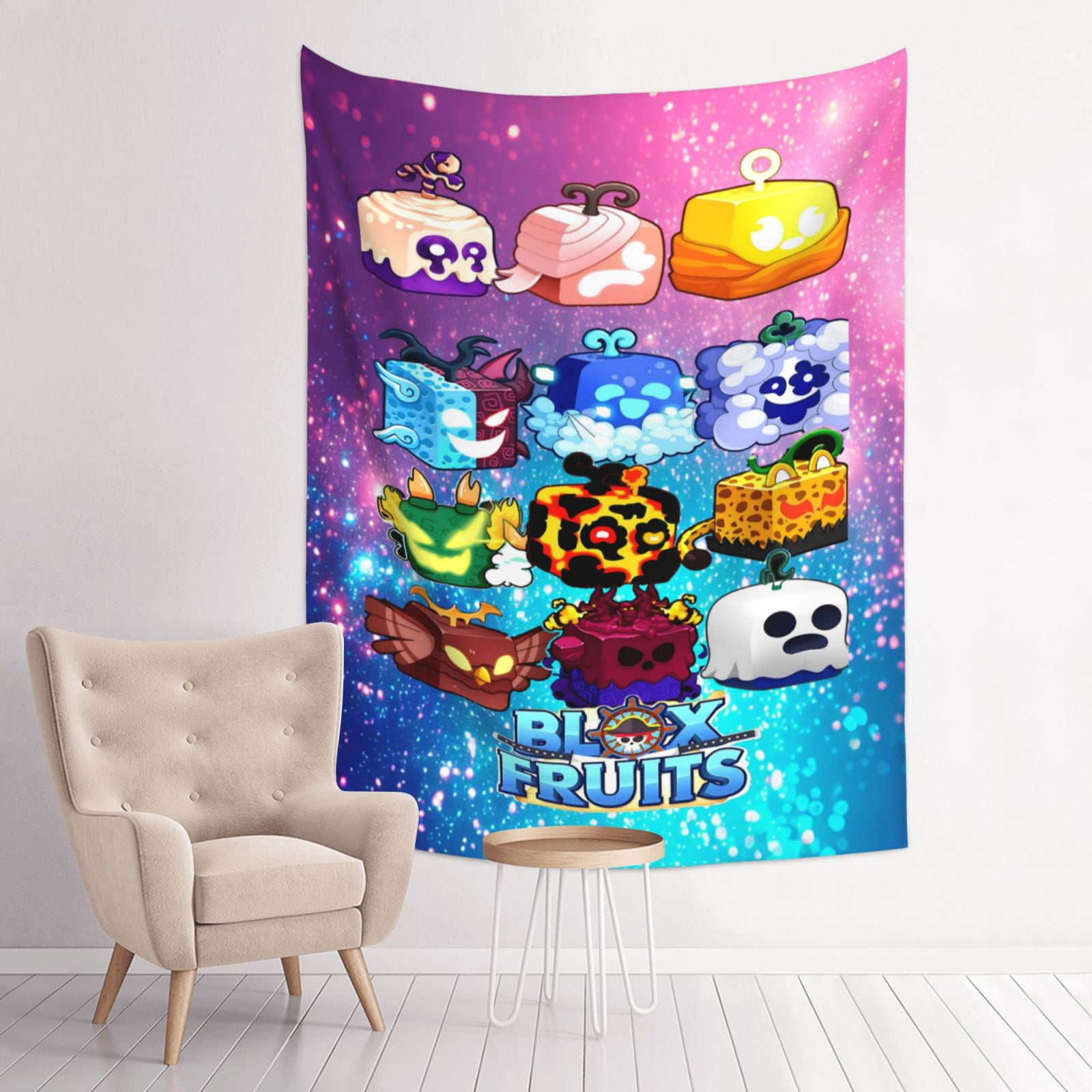 Blox Fruits Wall Tapestry Cartoon Poster for Bedroom Aesthetics Funny ...