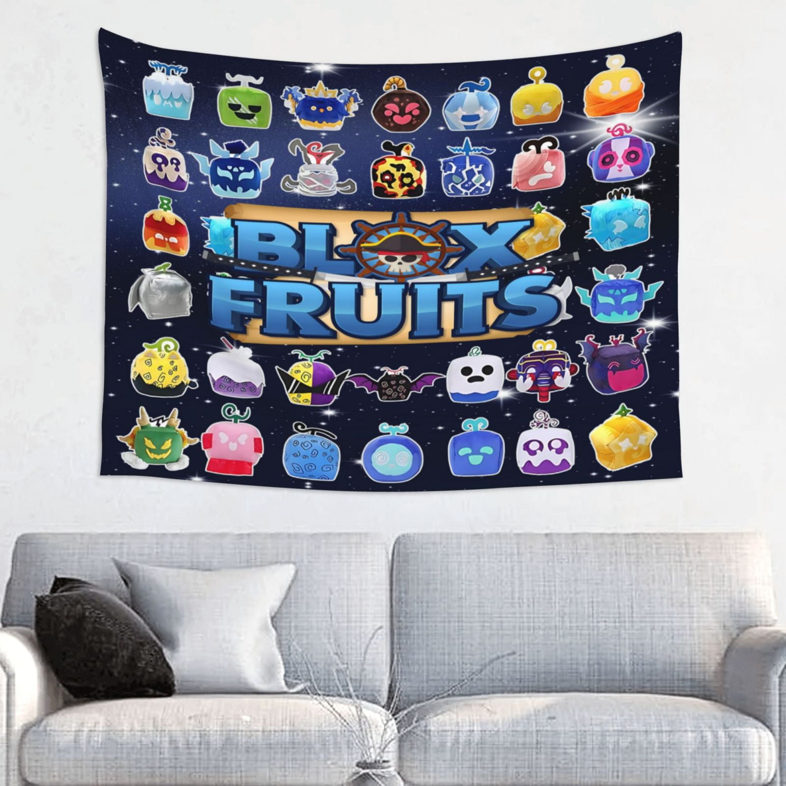 Blox Fruits Wall Tapestry Cartoon Poster for Bedroom Aesthetics Funny ...