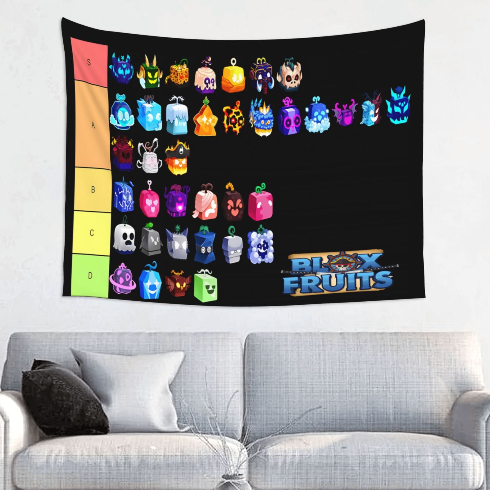 Blox Fruits Wall Tapestry Cartoon Poster for Bedroom Aesthetics Funny ...