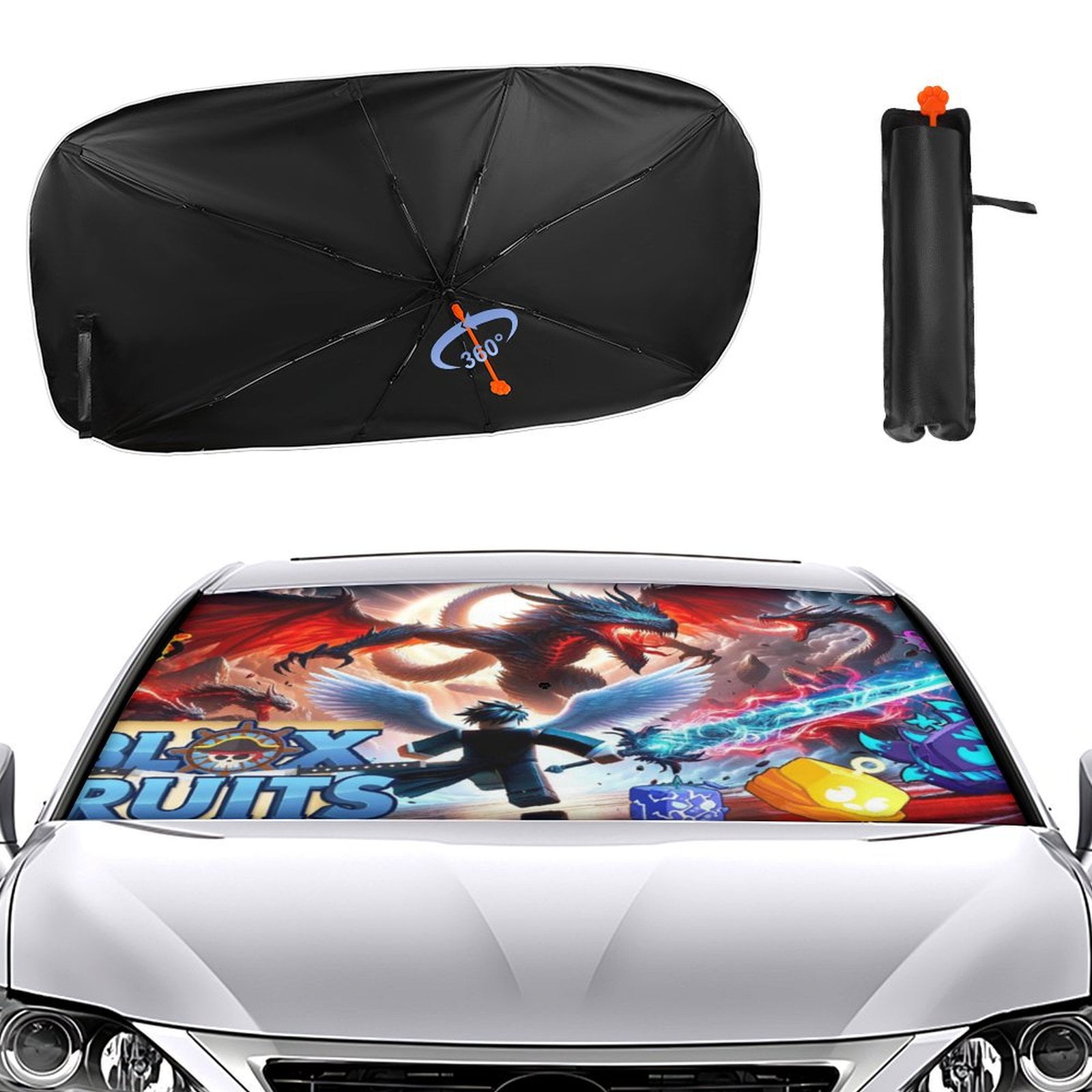 Blox Fruits Windshield Sun Shade Umbrella - Foldable Car Window Shades ...