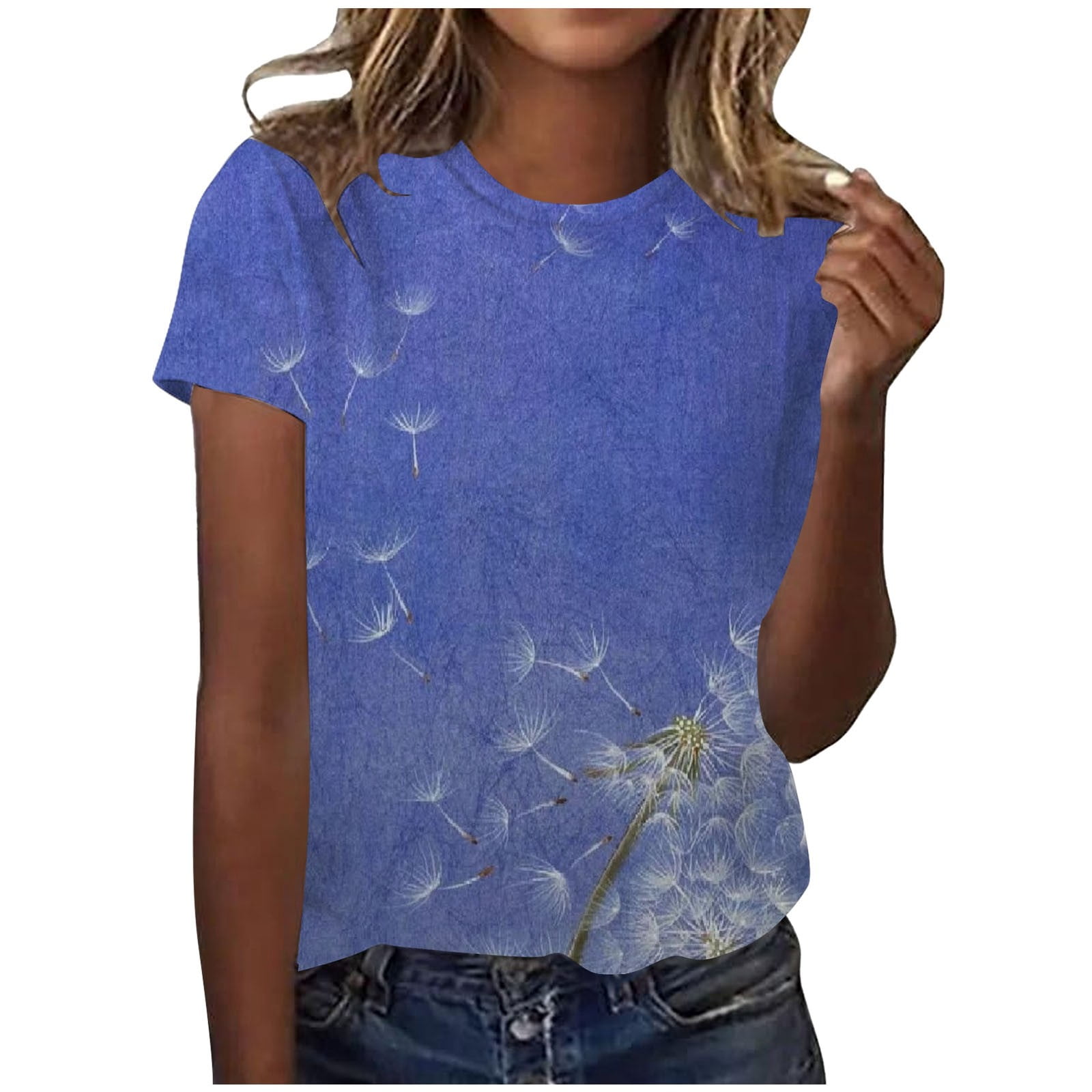 Blphud Basic Tees for Women Womens Casual Thin Shirt Women's Print ...