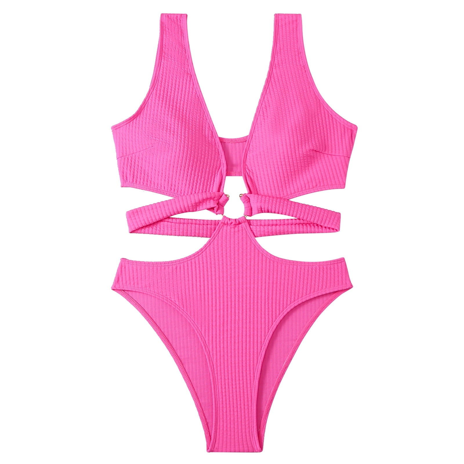 Blphud Bathing Suit Dress For Women Bikini Women Sexy Fashion V Neck Backless Bikini Solid Color