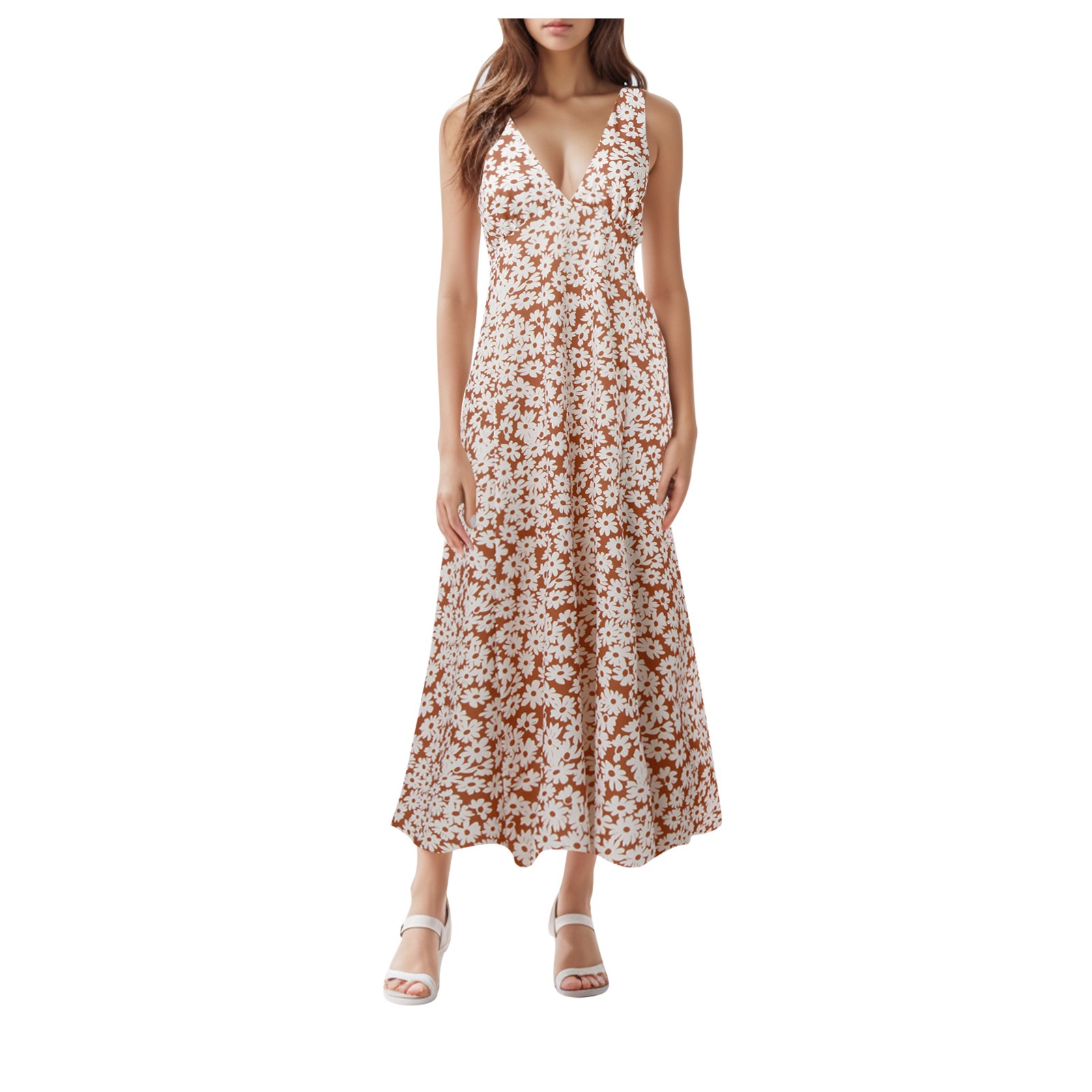 Blphud Cozy Dresses Midi Women Dress Women Floral Printed Long Dress ...