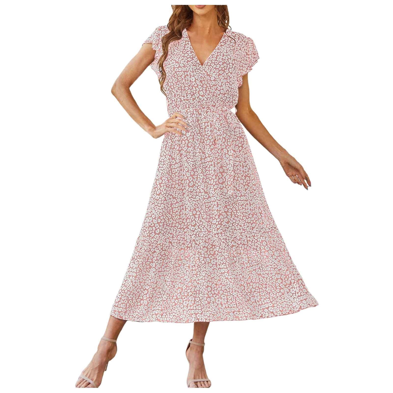 Blphud Dress Shirts for Women Women Day Dress Women 's Flower Summer ...