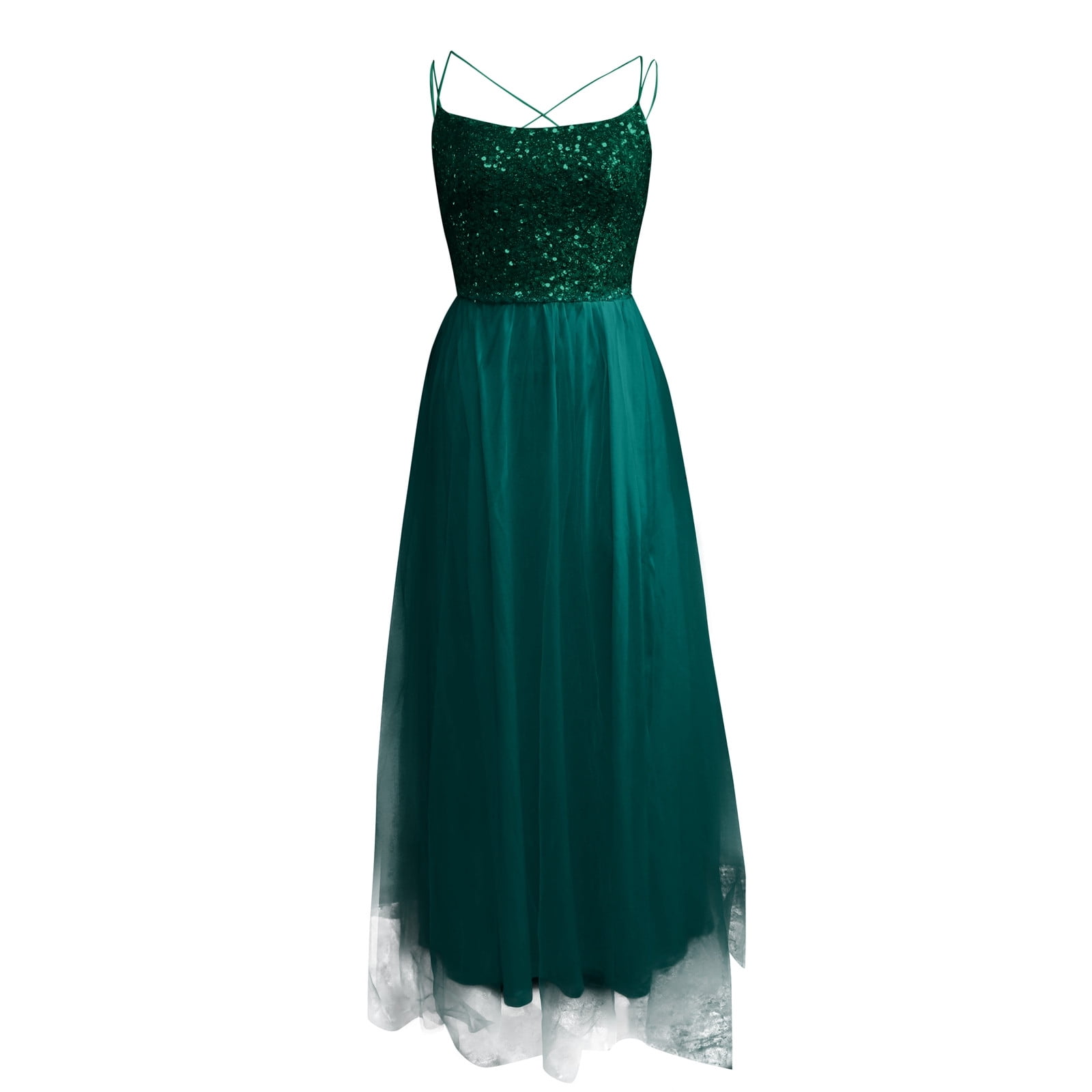 Blphud Evening Dress For Women Evening Party Beach Dress Womens Mesh Sequin Long Dress Elegant
