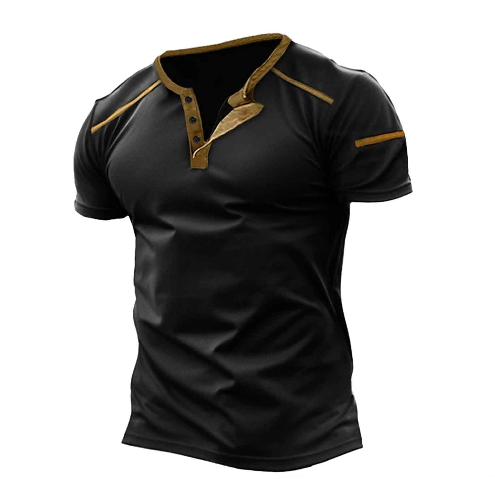 Blphud Men Polo Shirt Mens Large Shirt Mens Summer Simple Color Casual ...