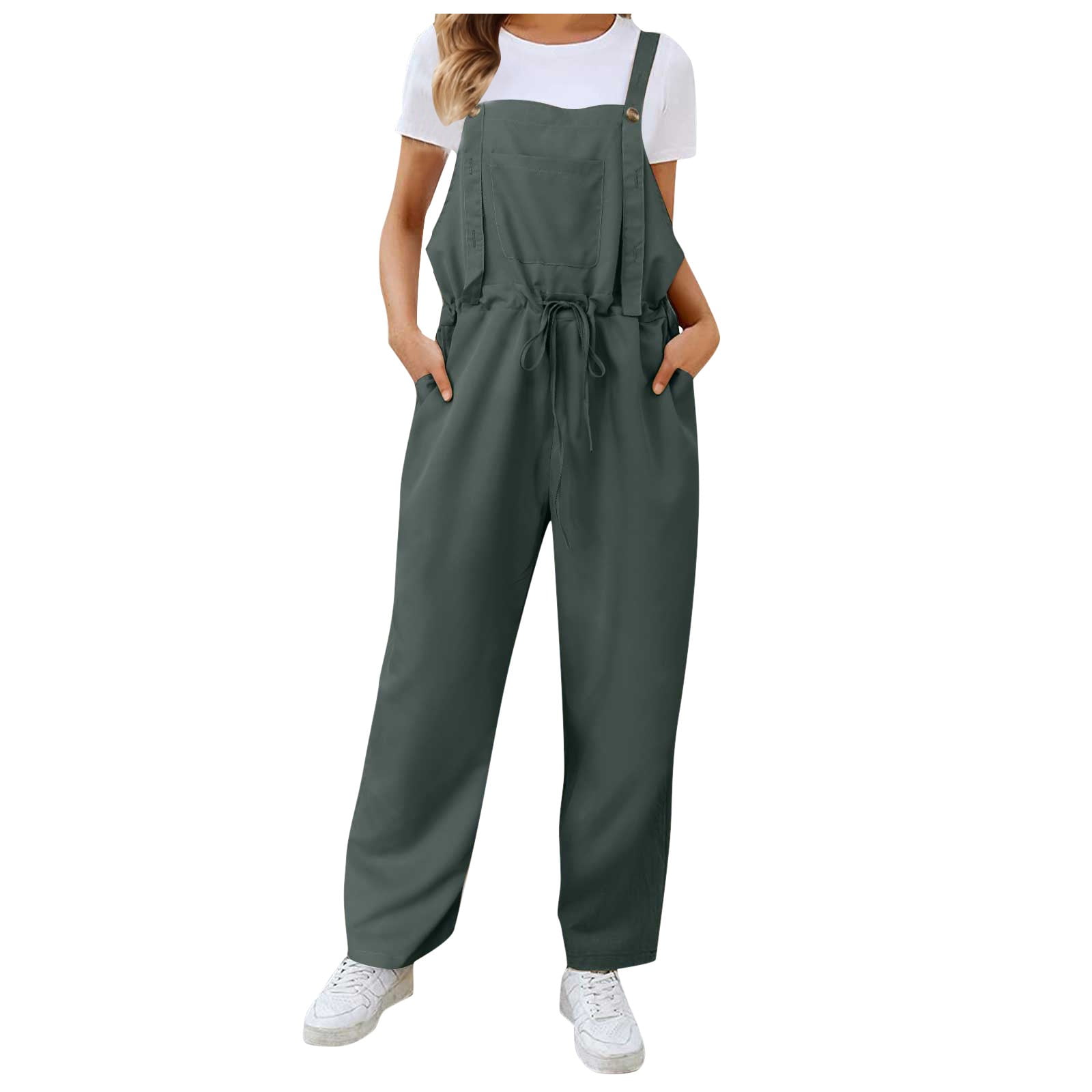 Blphud Overall Rompers for Women Square Neck Jumpsuit for Women Women ...