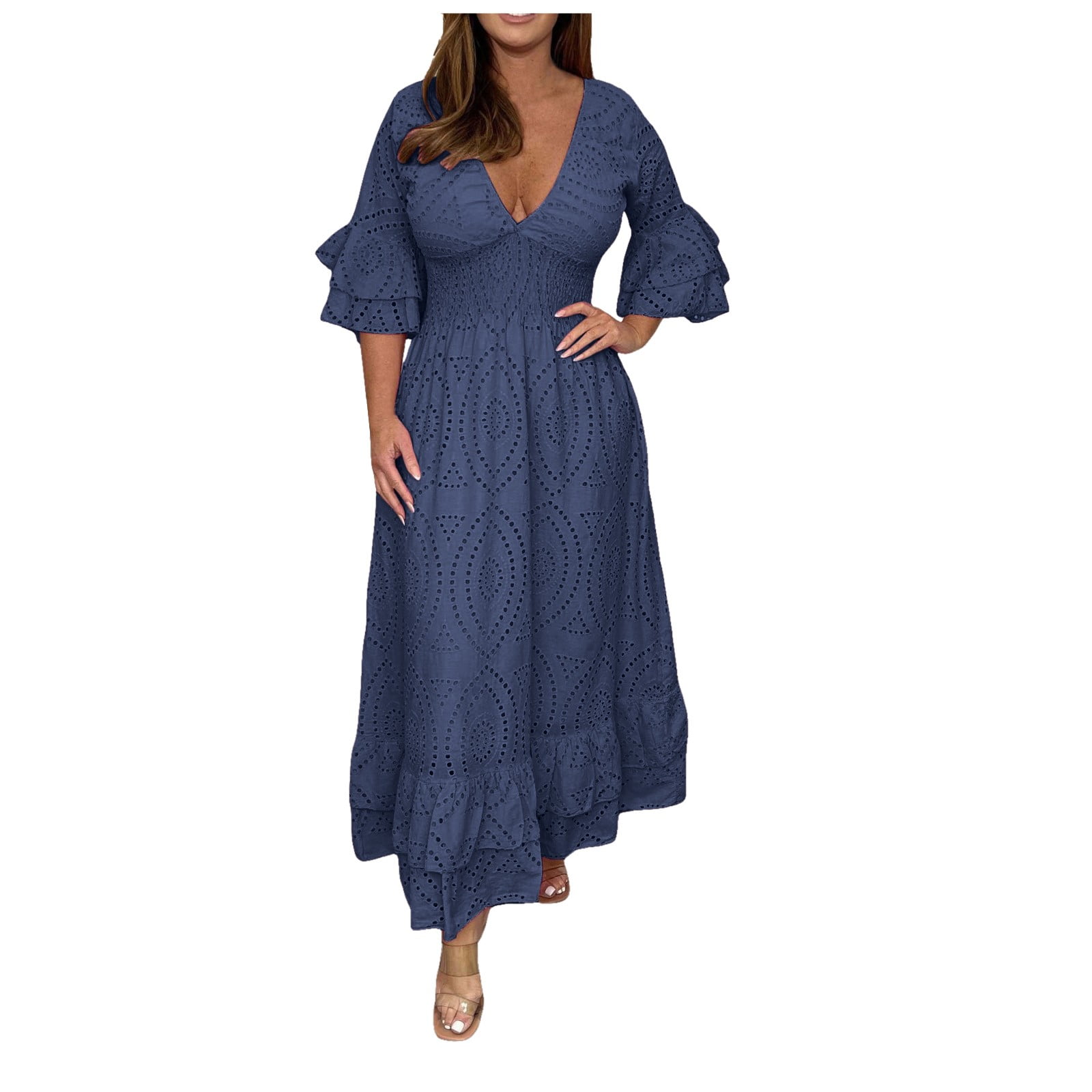 Blphud Simple Dresses for Women Summer Dresses for Women 2024 Deep V ...