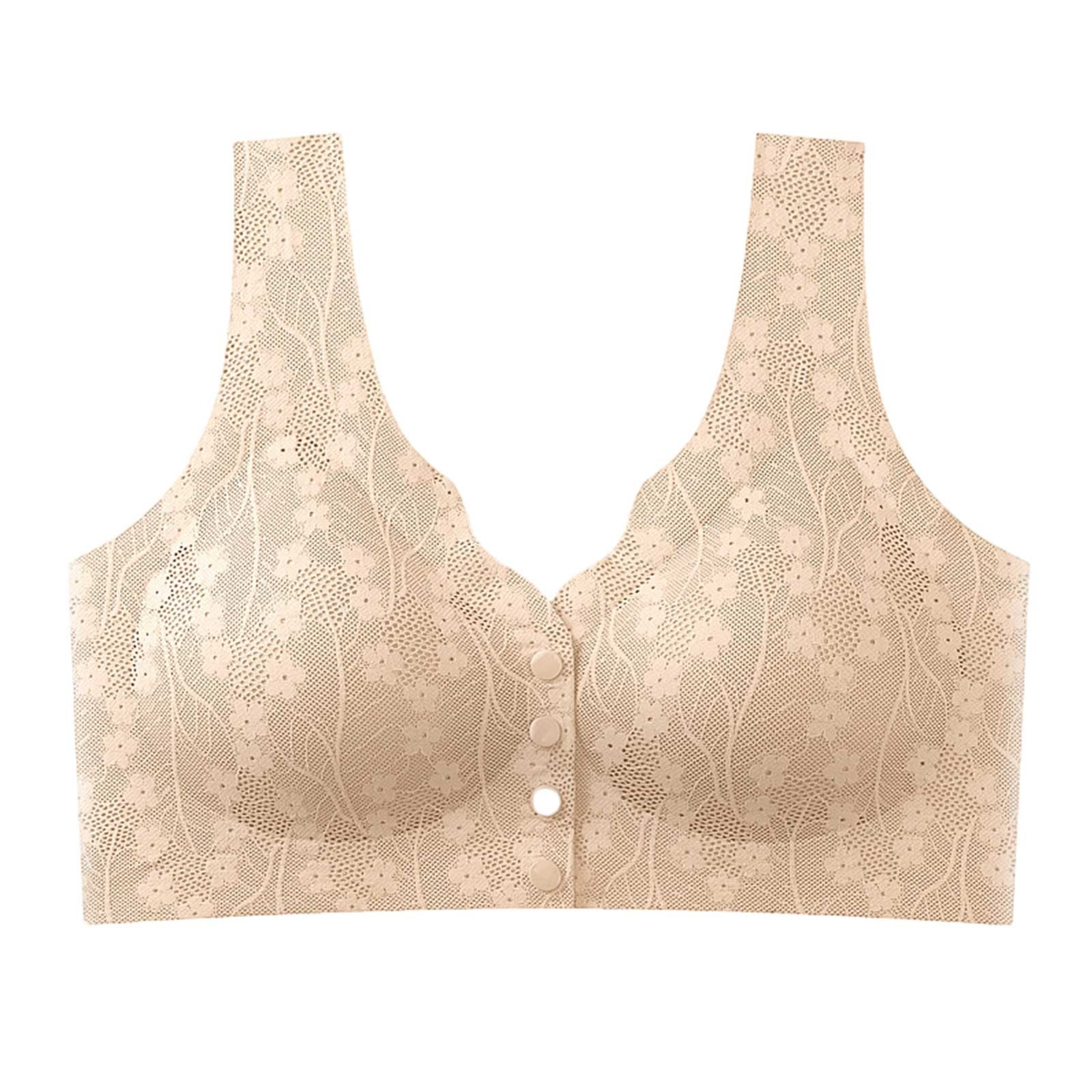 Blphud Woman Bras No Wire Bras Women's Front Side Buckle Lace Edge ...