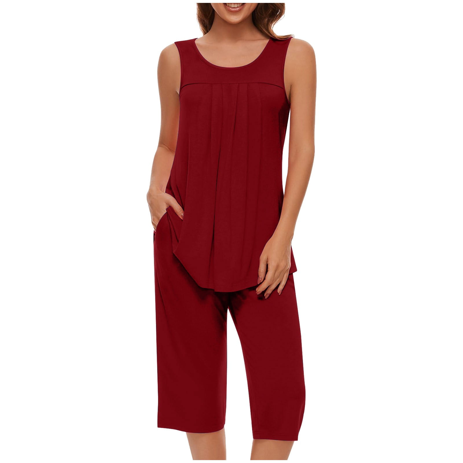 Blphud Womens Pj Shorts Set Womens Short Sleeve Pajama Set Women Soft ...