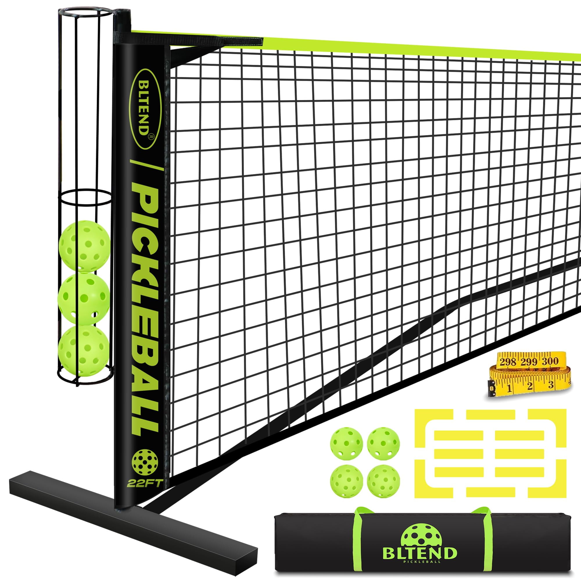 Bltend Pickleball Net, 22FT Regulation Size Portable Pickleball Set ...
