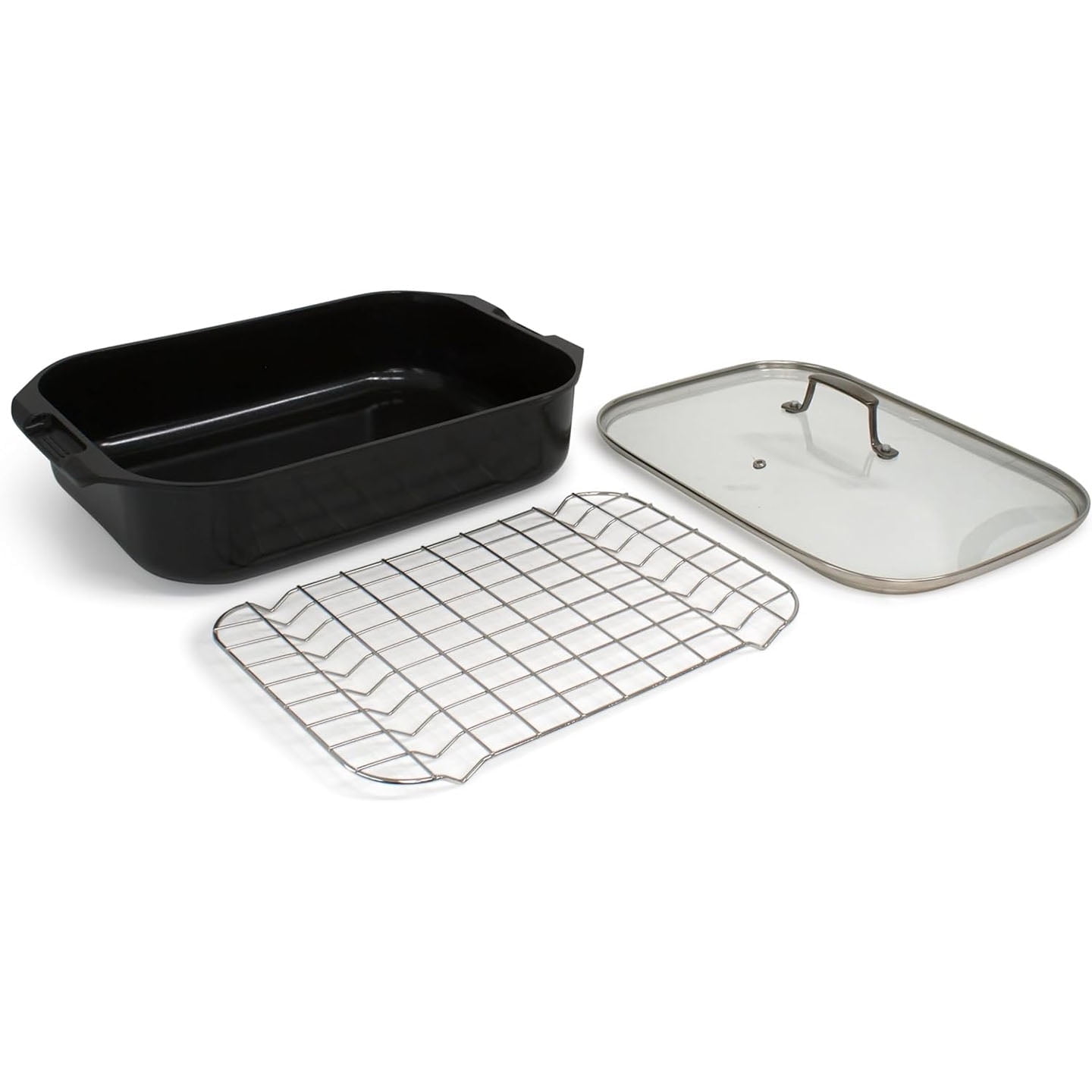 Blu. Cookware Roasting Pan with Lid and Roasting Rack, Non-Toxic ...