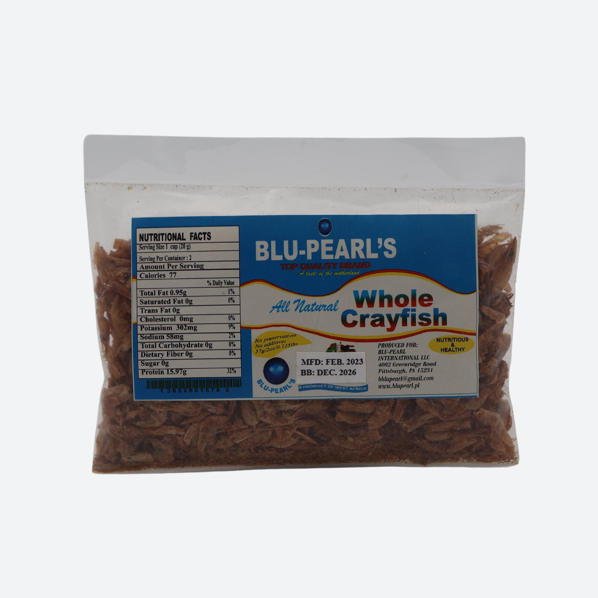 Blu-Pearl's All Natural Whole Crayfish 2oz - Walmart.com
