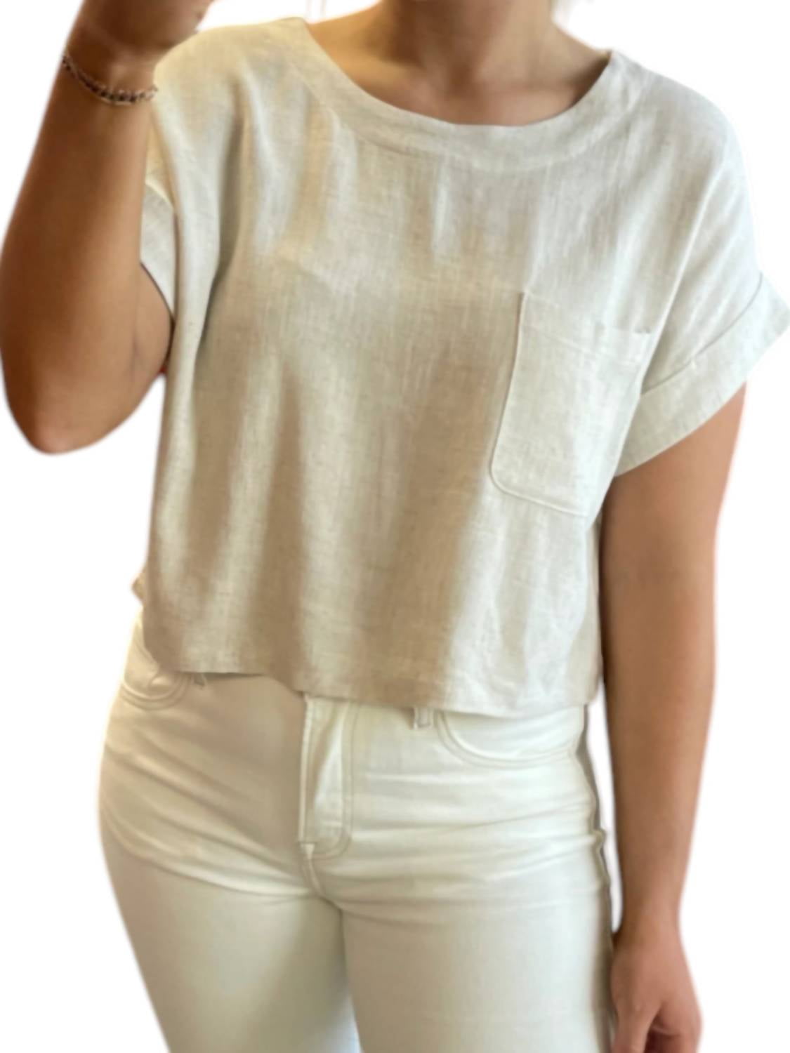 Blu Pepper Boxy Linen Top - Walmart.com